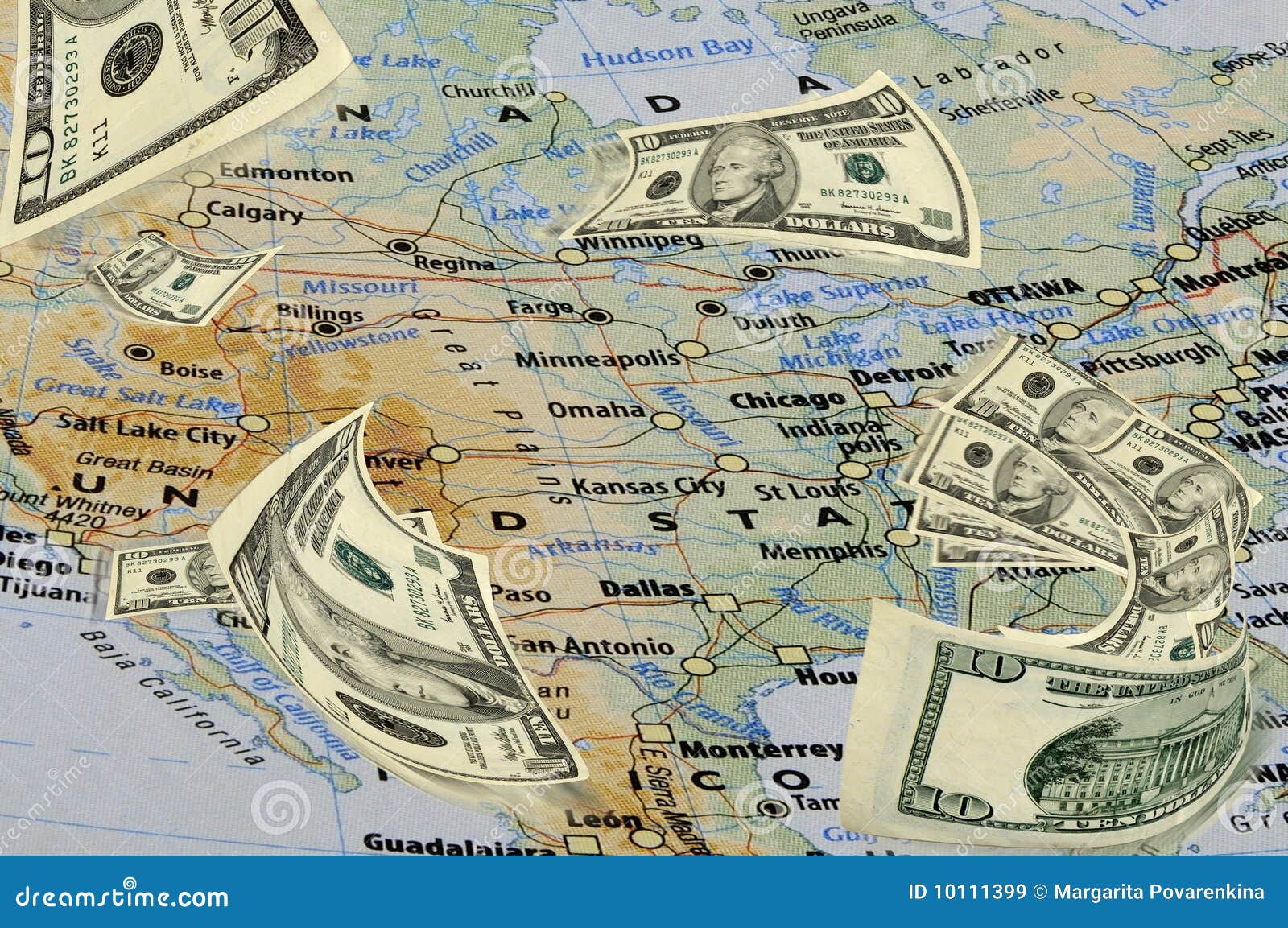 Collage Blowing Money Picture. Image: 10111399