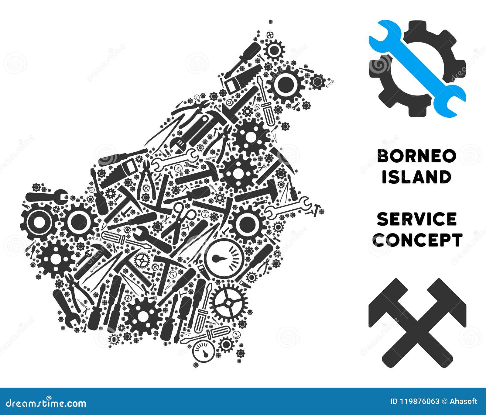 Borneo Icons Collection. Vector Illustration | CartoonDealer.com #229890318