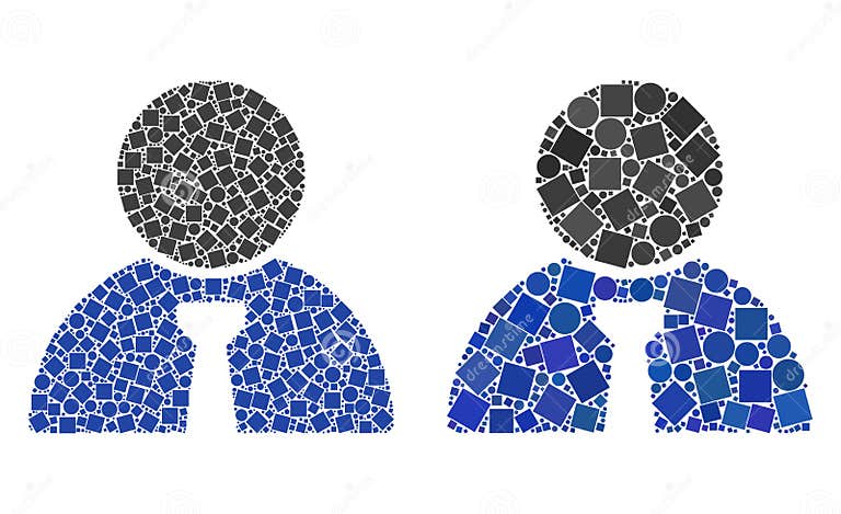 Boss Icon Collages of Squares and Circles Stock Vector - Illustration ...