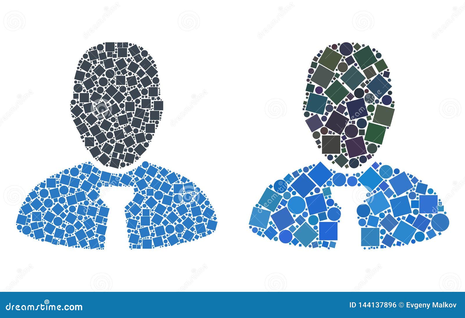 Boss Icon Collages of Squares and Circles Stock Vector - Illustration ...