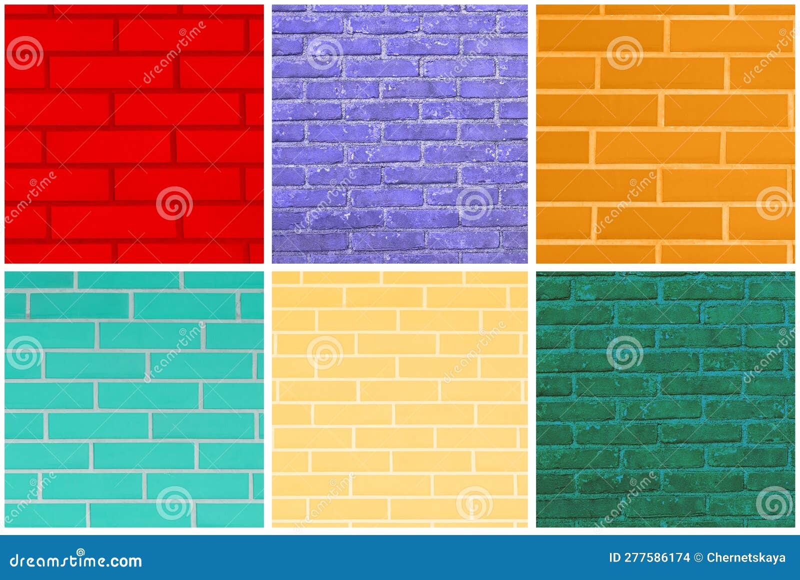 Collage of Brick Wall Textures in Different Colors Stock Photo - Image ...