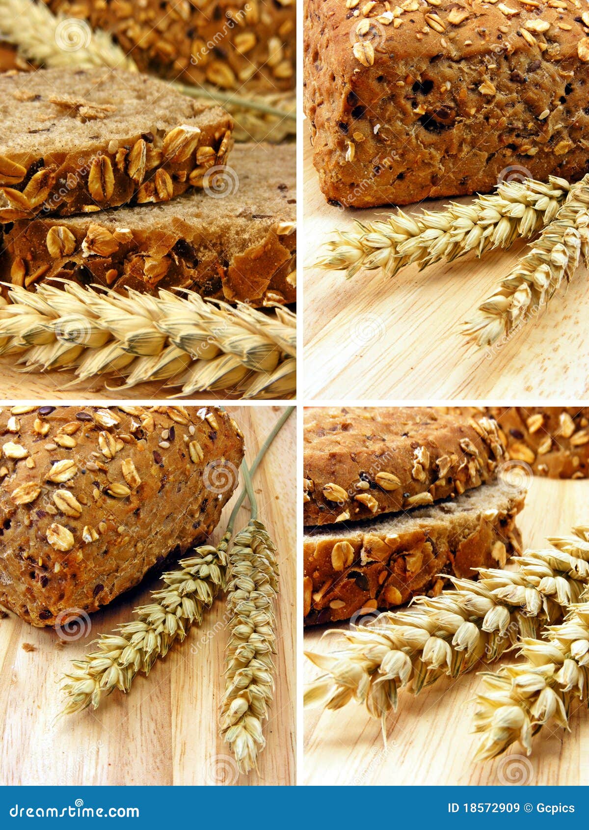 Collage of Brown Bread & Wheat Stock Image - Image of fresh, background ...