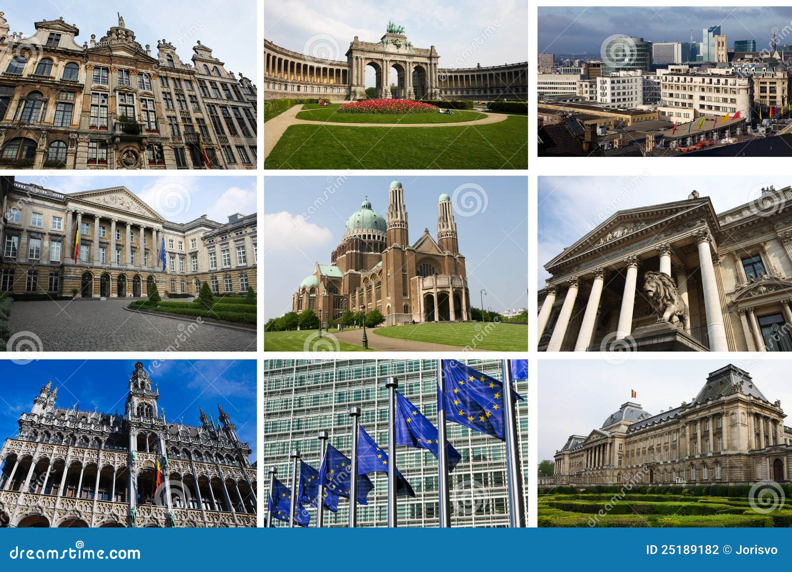 Collage Of Brussels Landmarks Stock Photography - Image: 25189182