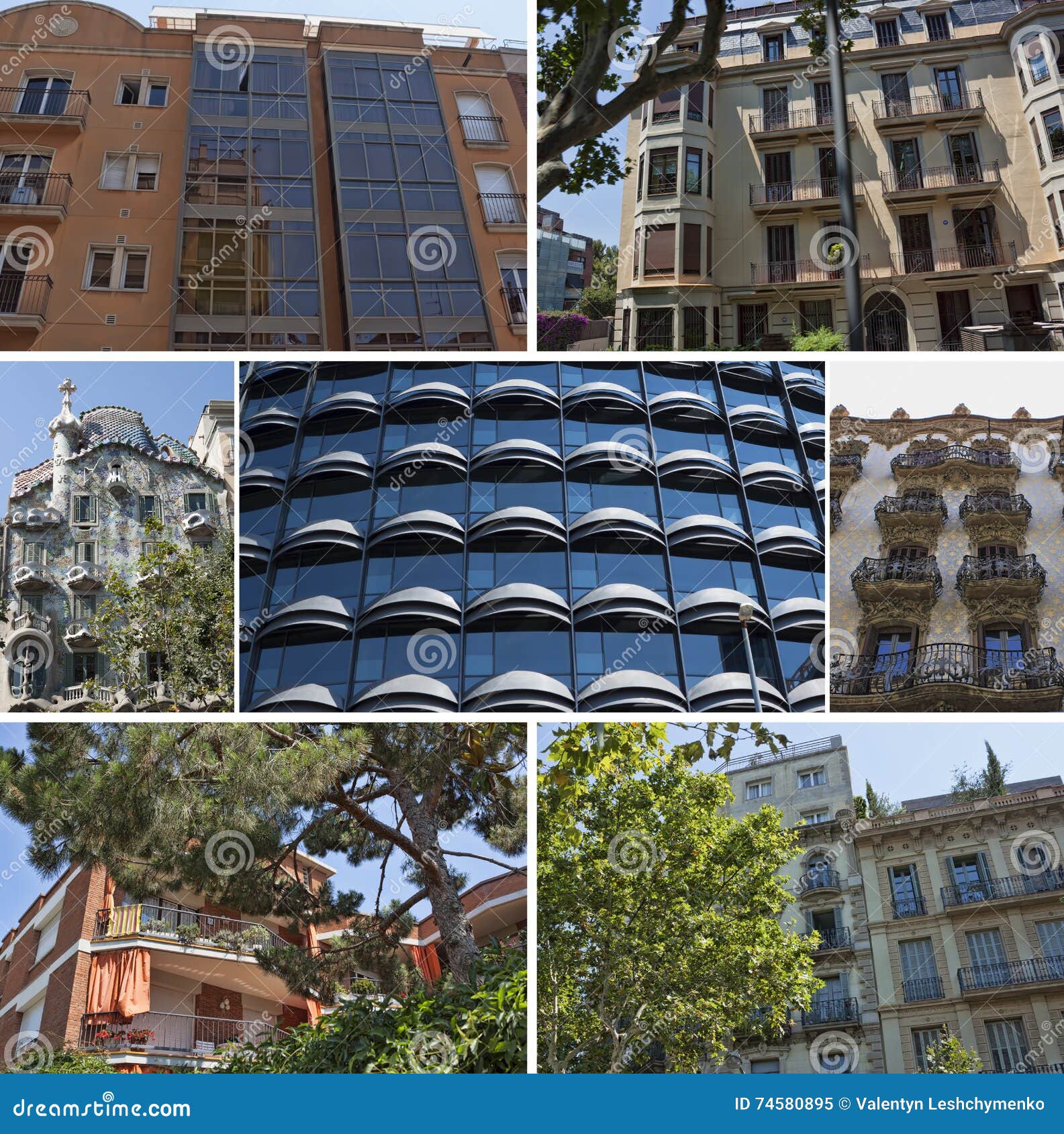 Collage of Building Balconies and Windows Editorial Image - Image of ...