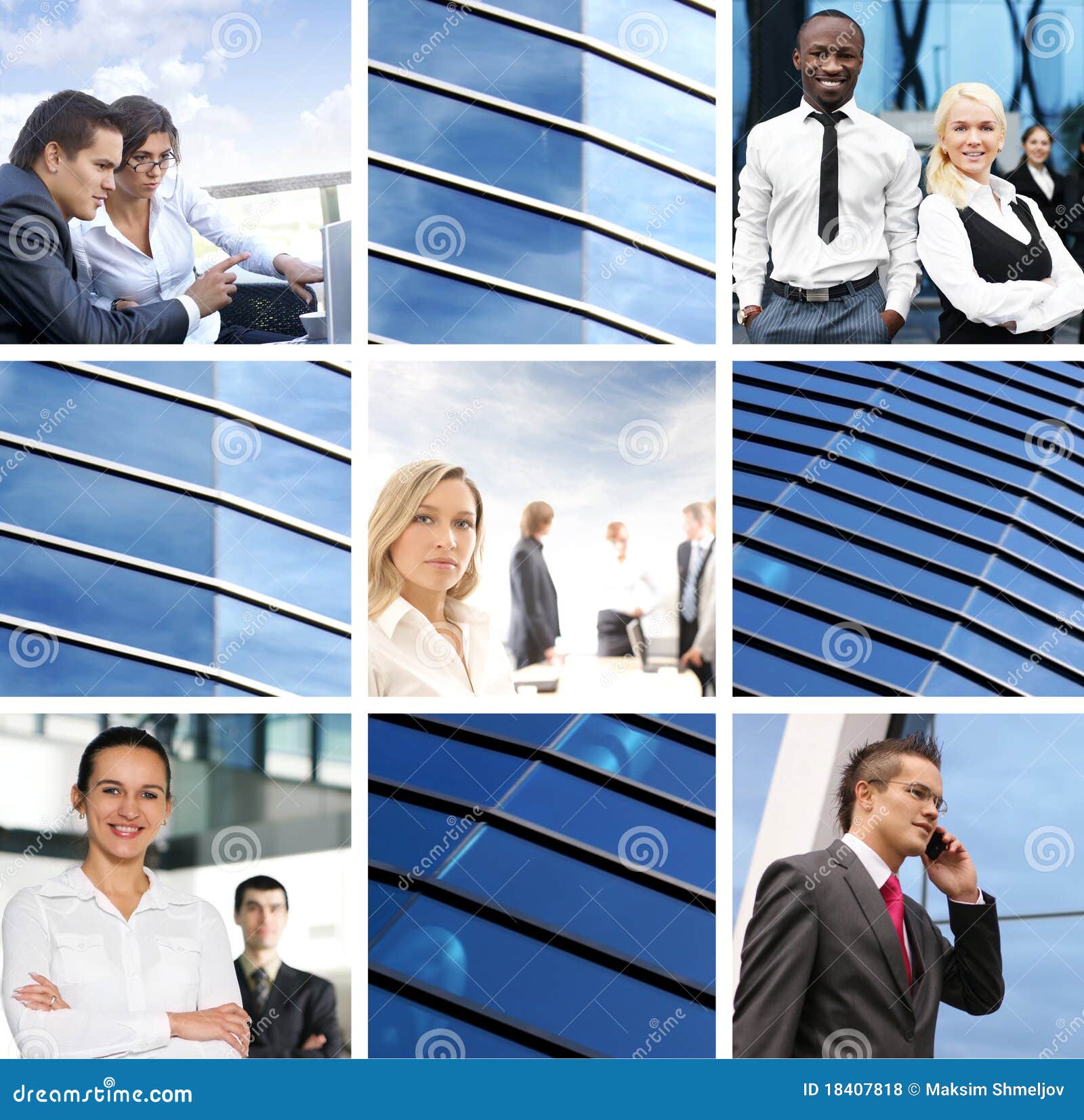 A Collage of Business Images with Young People Stock Photo - Image of ...
