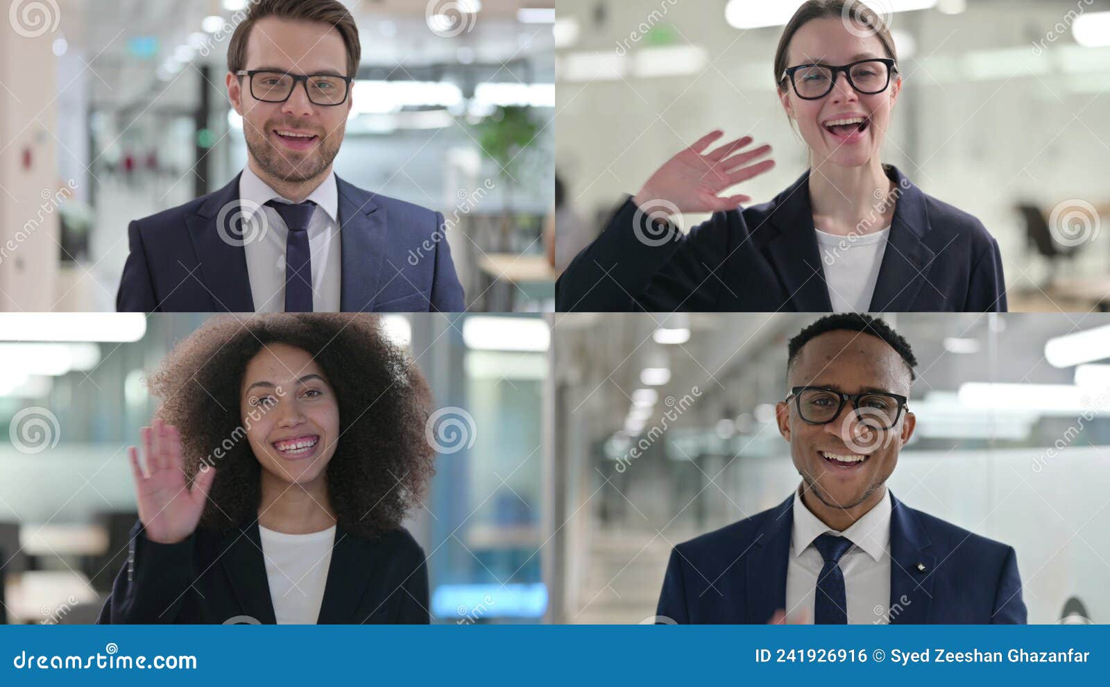 Collage of Business Talking on Video Call Stock Photo - Image of ...