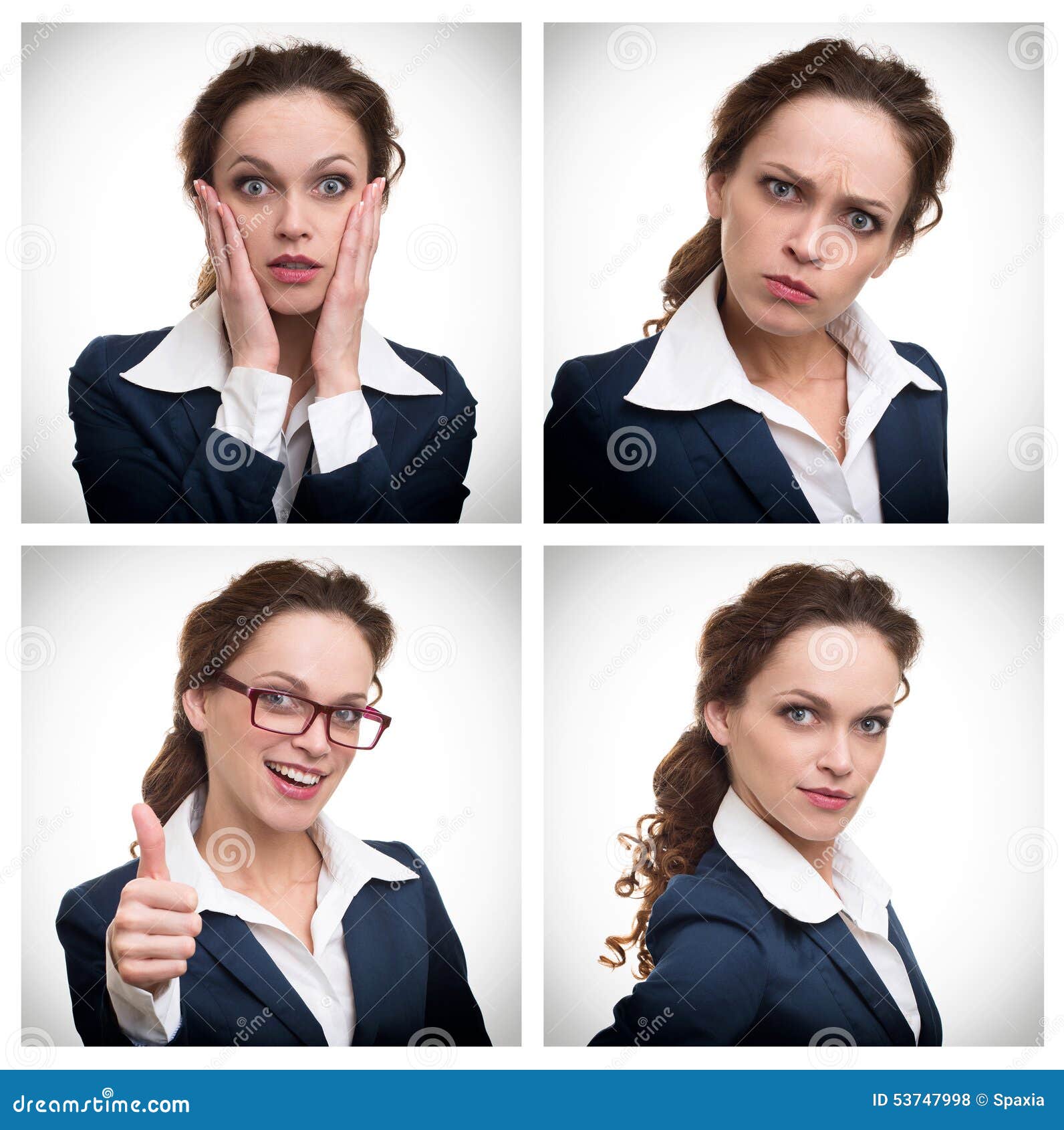 Collage of a Business Woman with Different Expressions Stock Photo ...