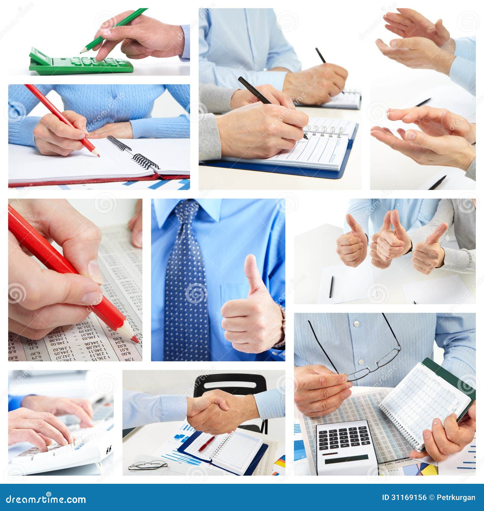 Collage. Businessmans in the Office Stock Photo - Image of electronic ...