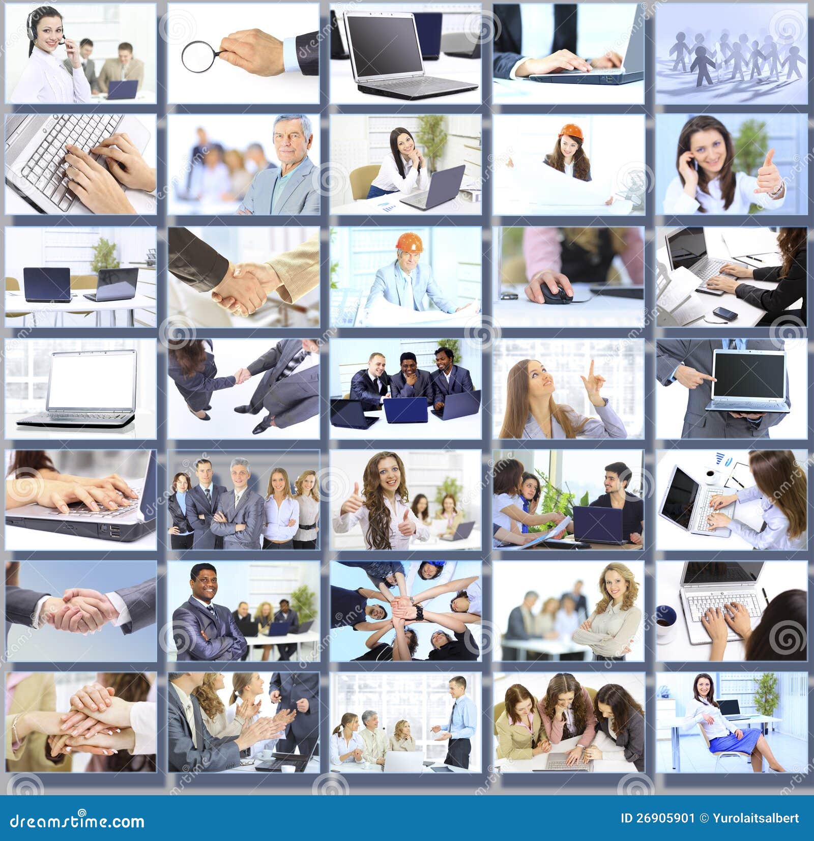 Collage with Businesspeople Working Together Stock Image - Image of ...