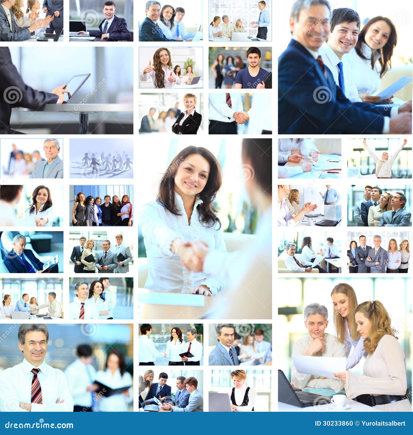 Collage with Businesspeople Working Stock Photo - Image of face ...