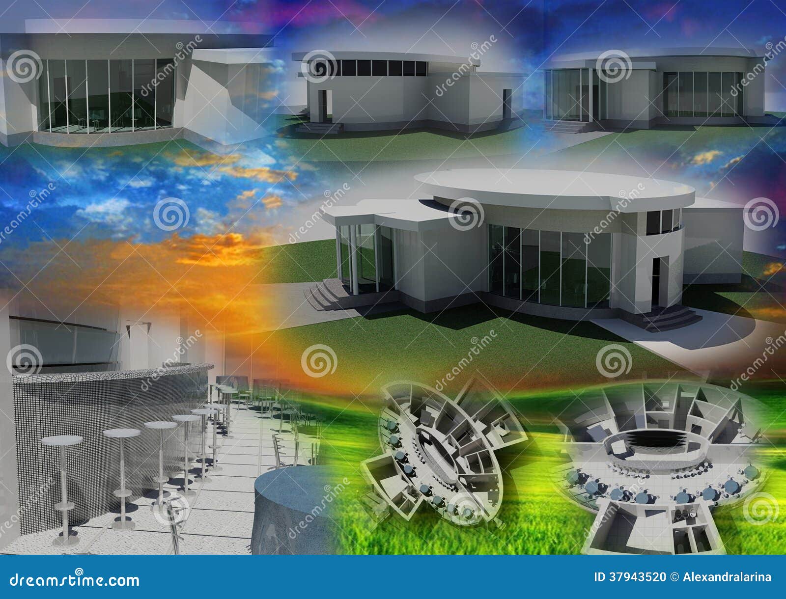 Collage cafe stock photo. Image of view, collage, architecture - 37943520