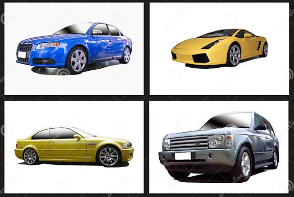 Collage of cars stock illustration. Illustration of power - 4786248