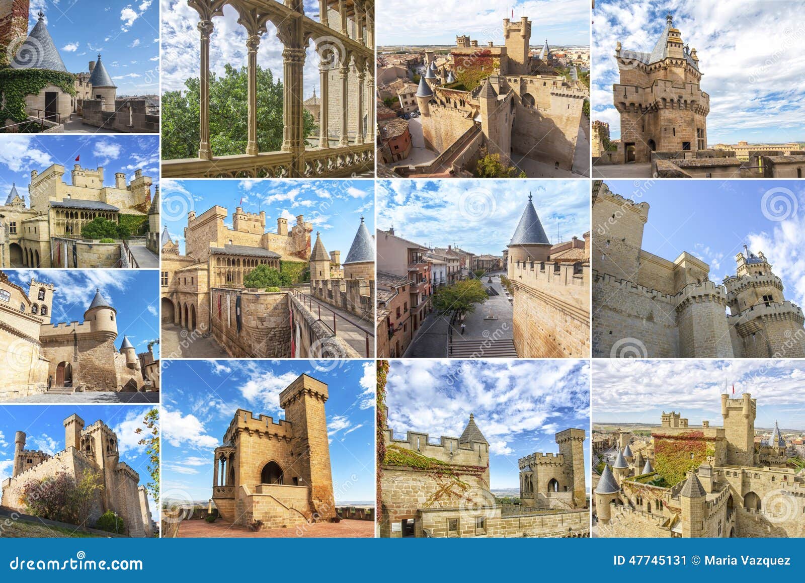 Collage Castle Olite, Spain Stock Image - Image of architecture ...