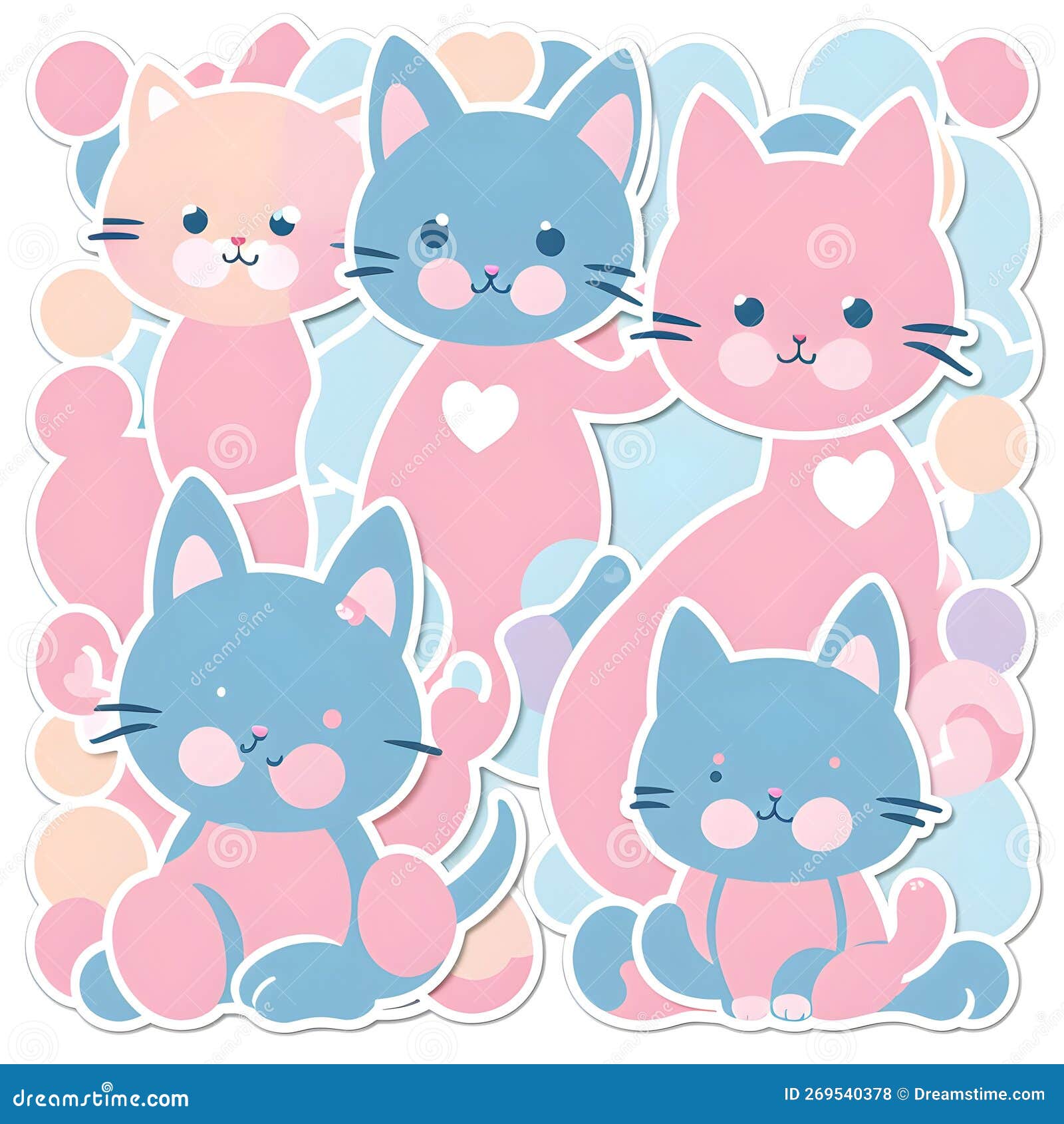 Collage of Cats Repeating Pattern Stock Illustration - Illustration of ...