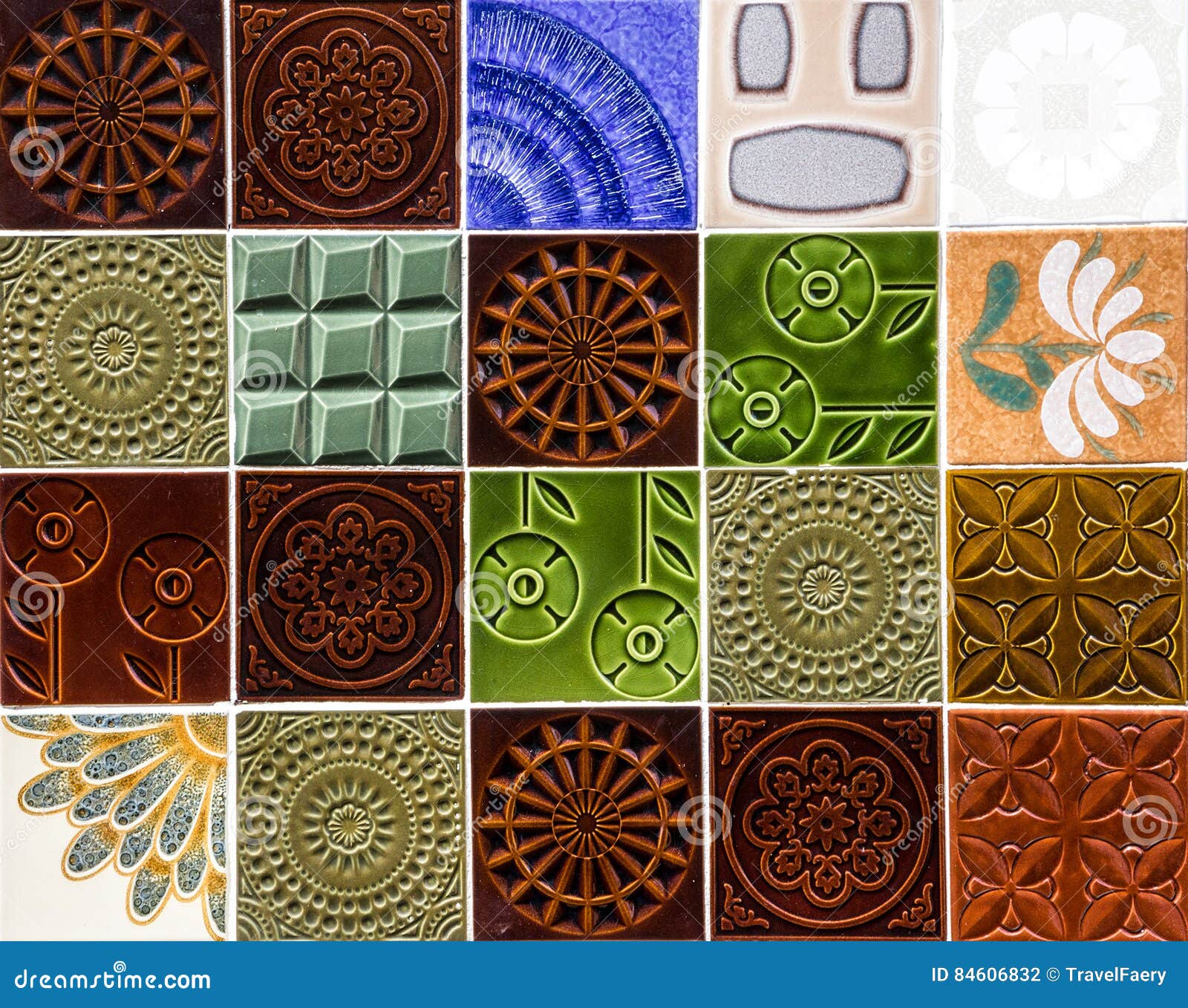 Collage Ceramic Tile on Lisbon Street Stock Photo - Image of pattern ...