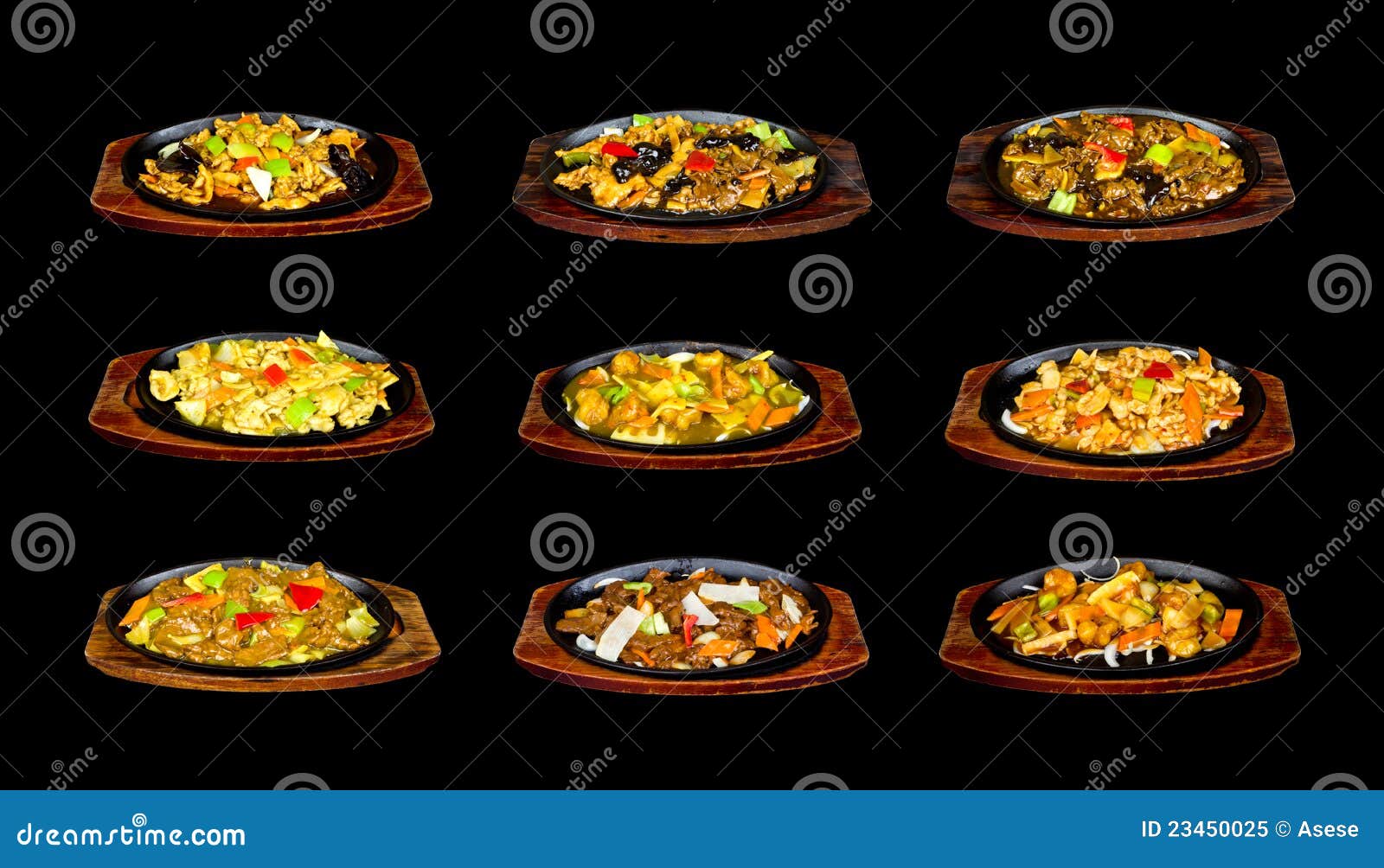 Collage with Chinese Food on Pan Stock Image - Image of carrot, cuisine ...