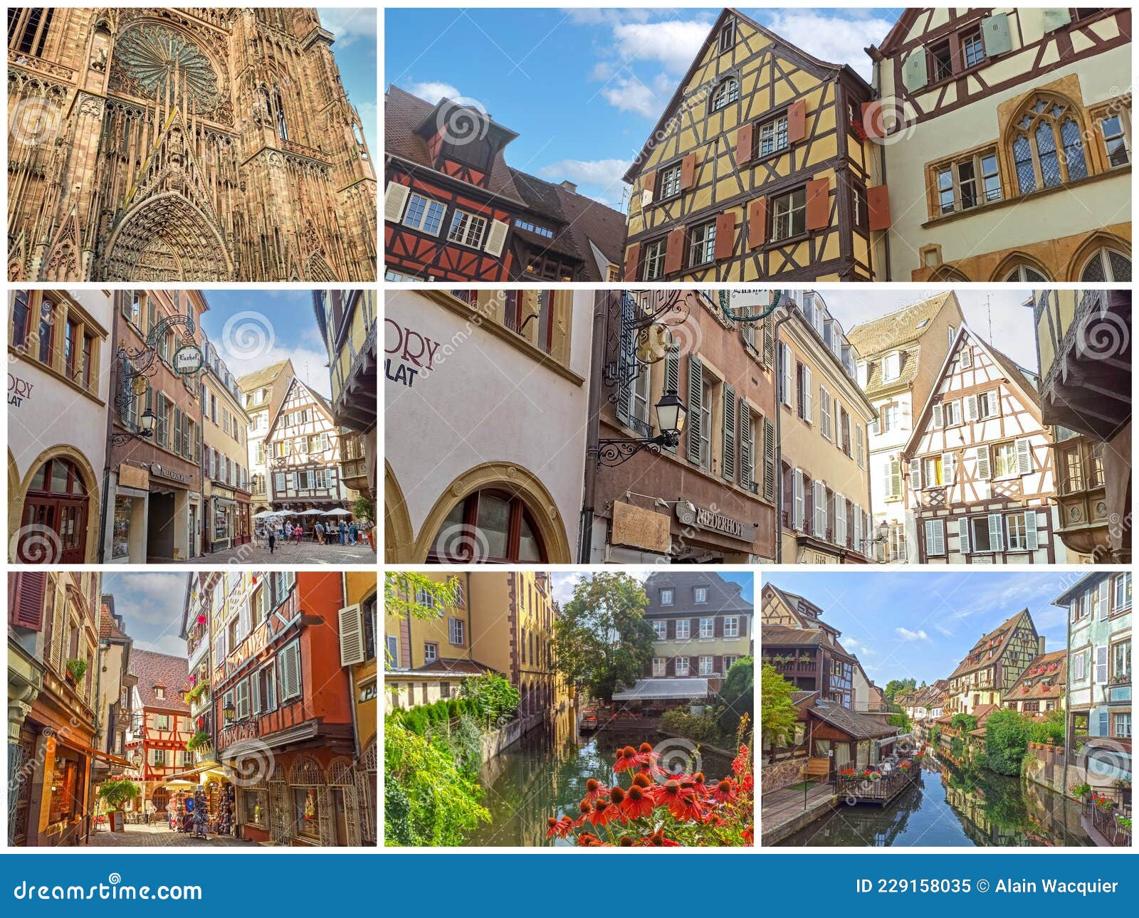 Collage of the City of Strasbourg in Alsace Stock Image - Image of ...