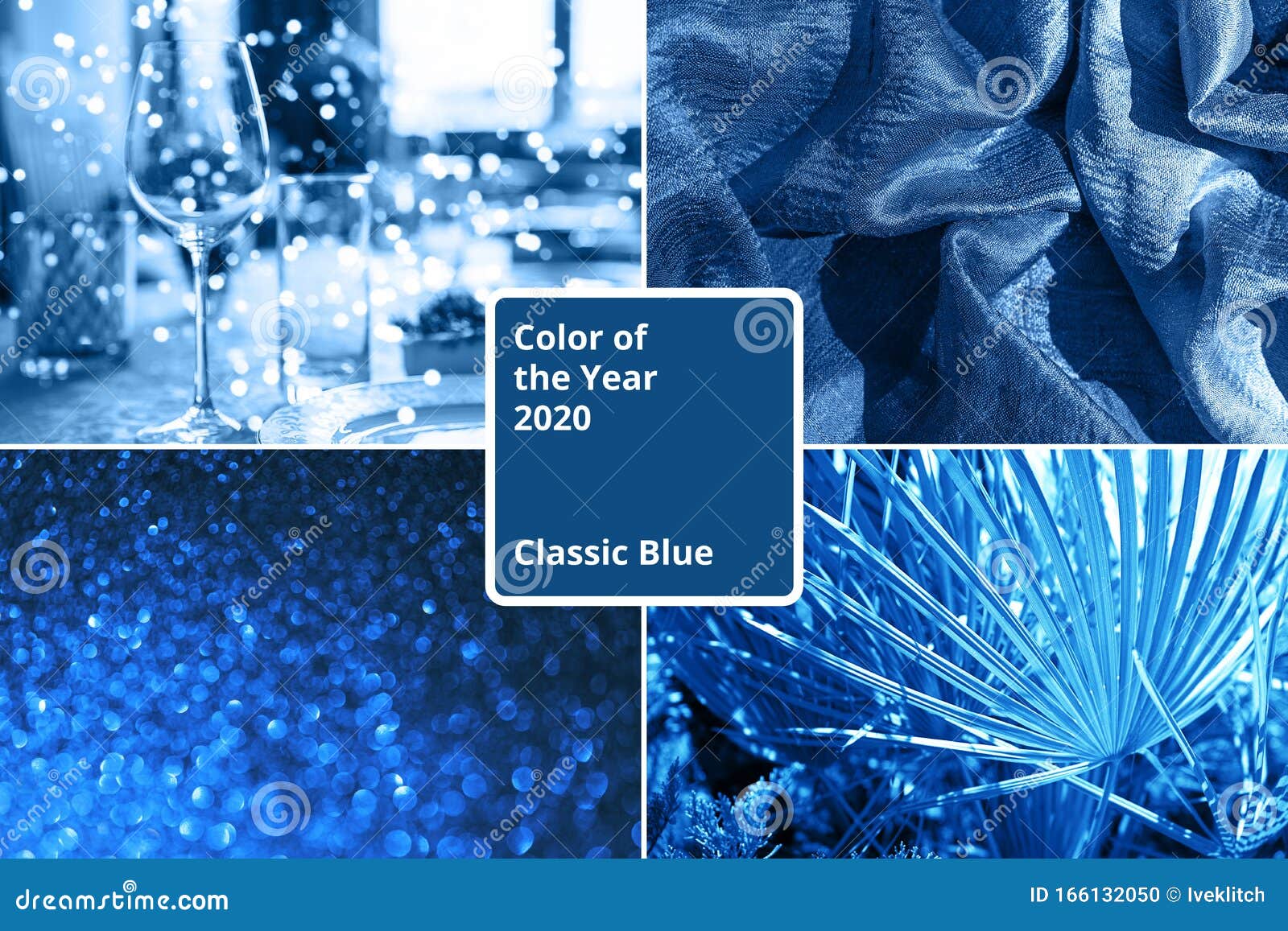 Collage with Classic Blue Color of the Year 2020. Editorial Image ...