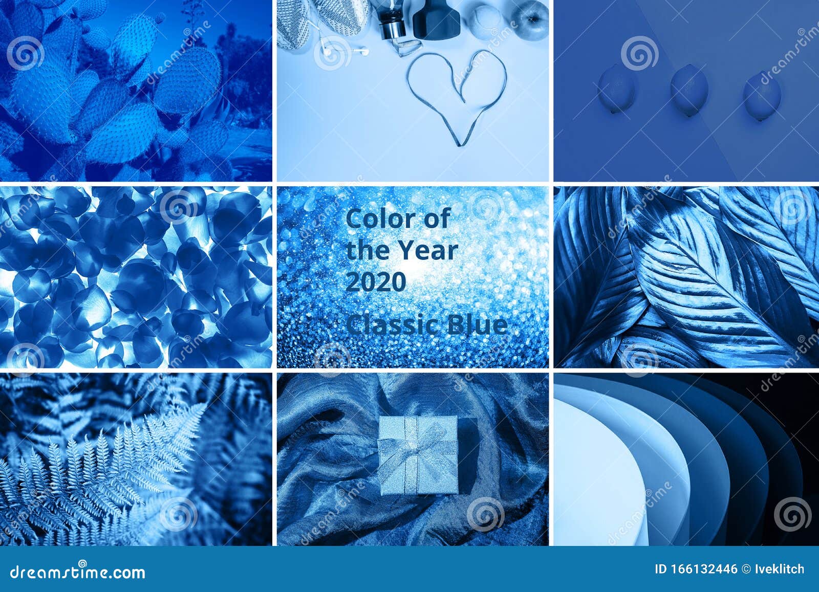 Collage with Classic Blue Color of the Year 2020. Editorial Photo ...