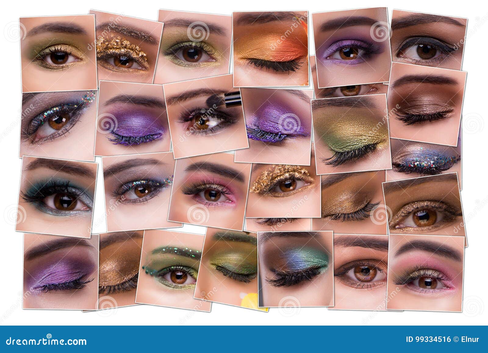 The Collage of Close Up Photos of Eye Make-up Stock Photo - Image of ...