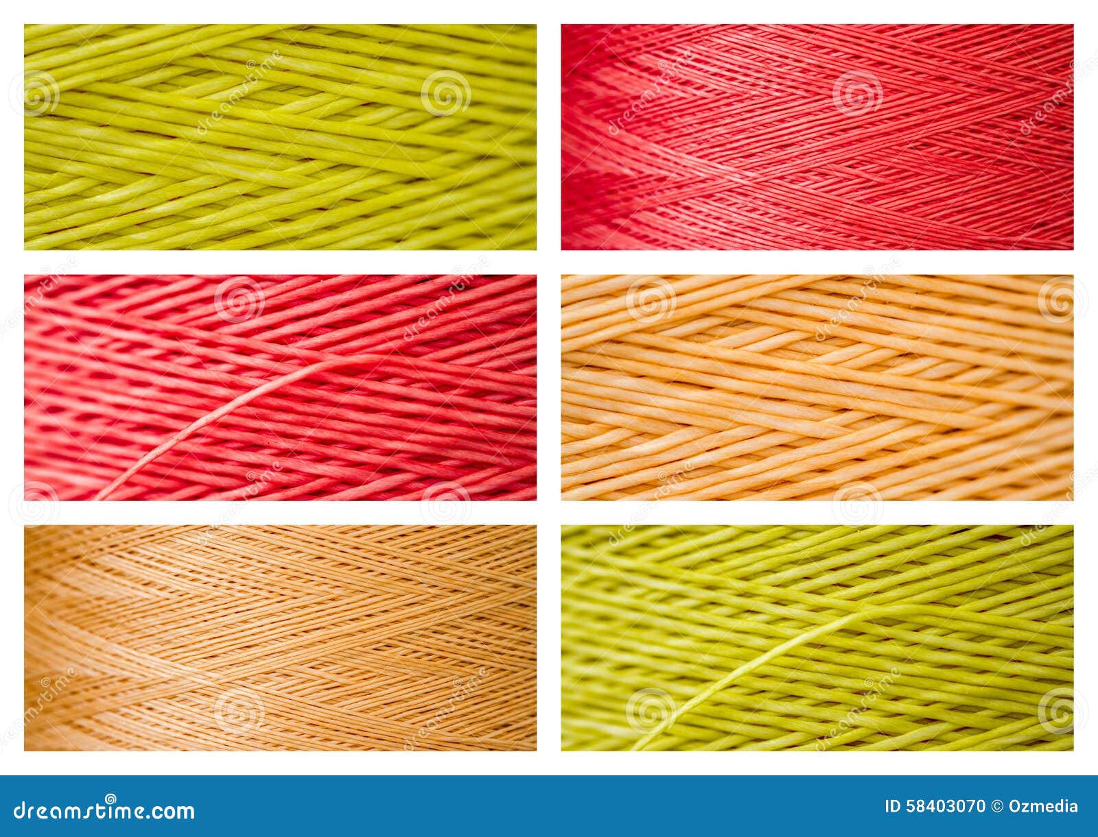 Collage from Close Ups of Synthetic Colorful Threads Stock Photo ...