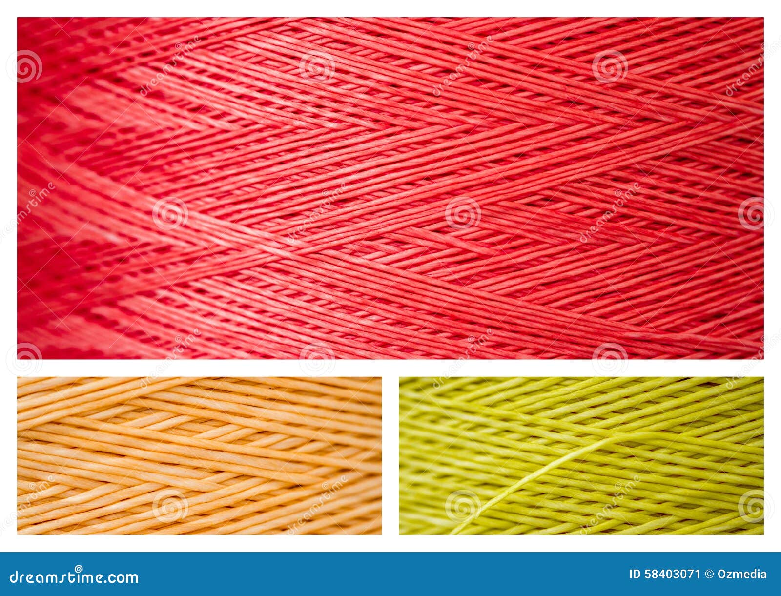 Collage from Close Ups of Synthetic Colorful Threads Stock Image ...