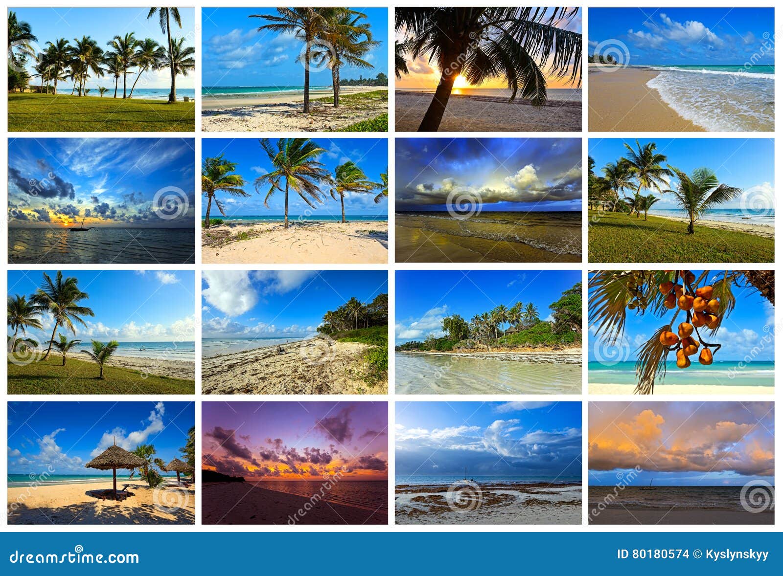Collage coast Diani stock photo. Image of clouds, palm - 80180574