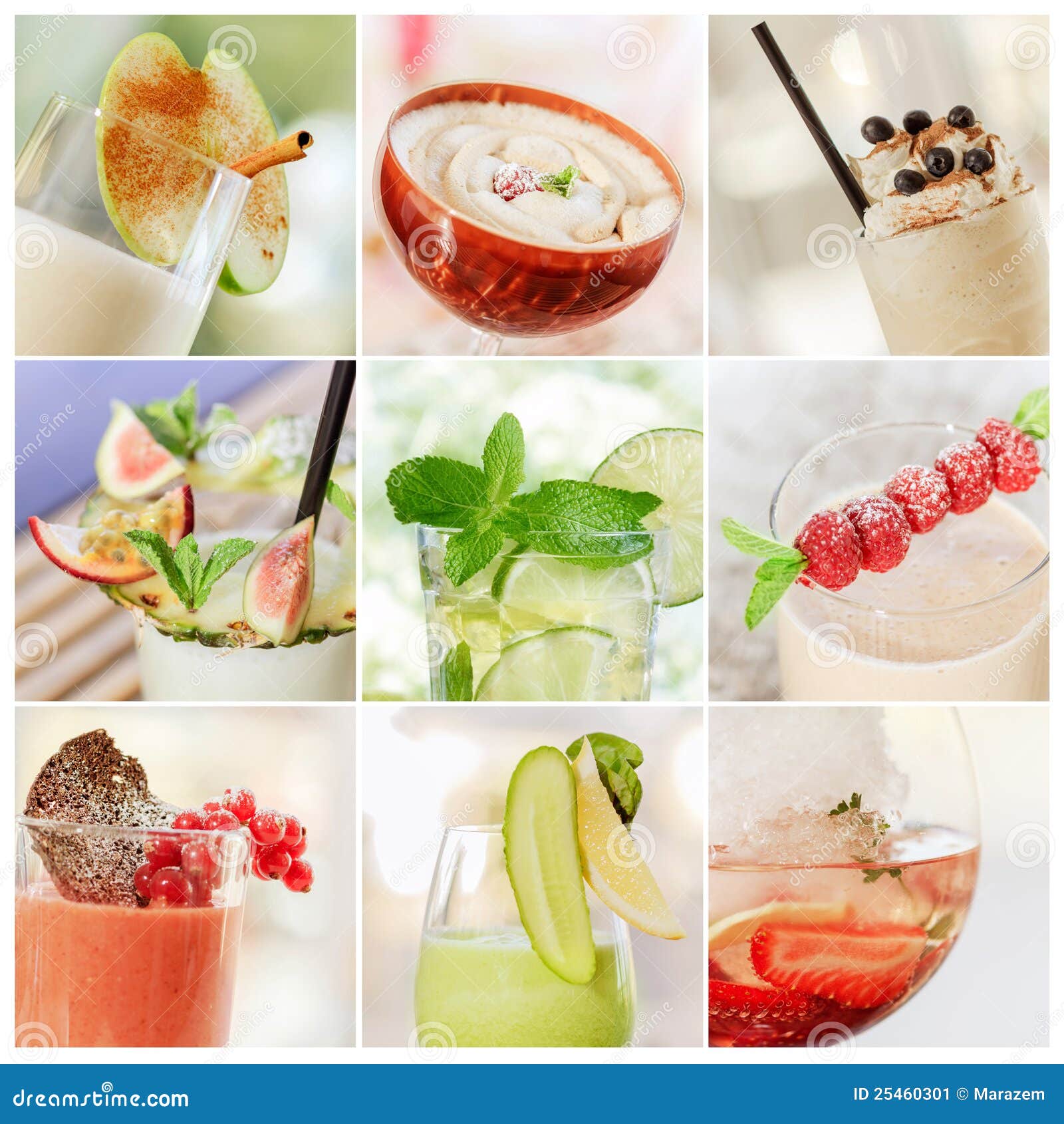 Collage of cocktails stock image. Image of fruit, citrus - 25460301