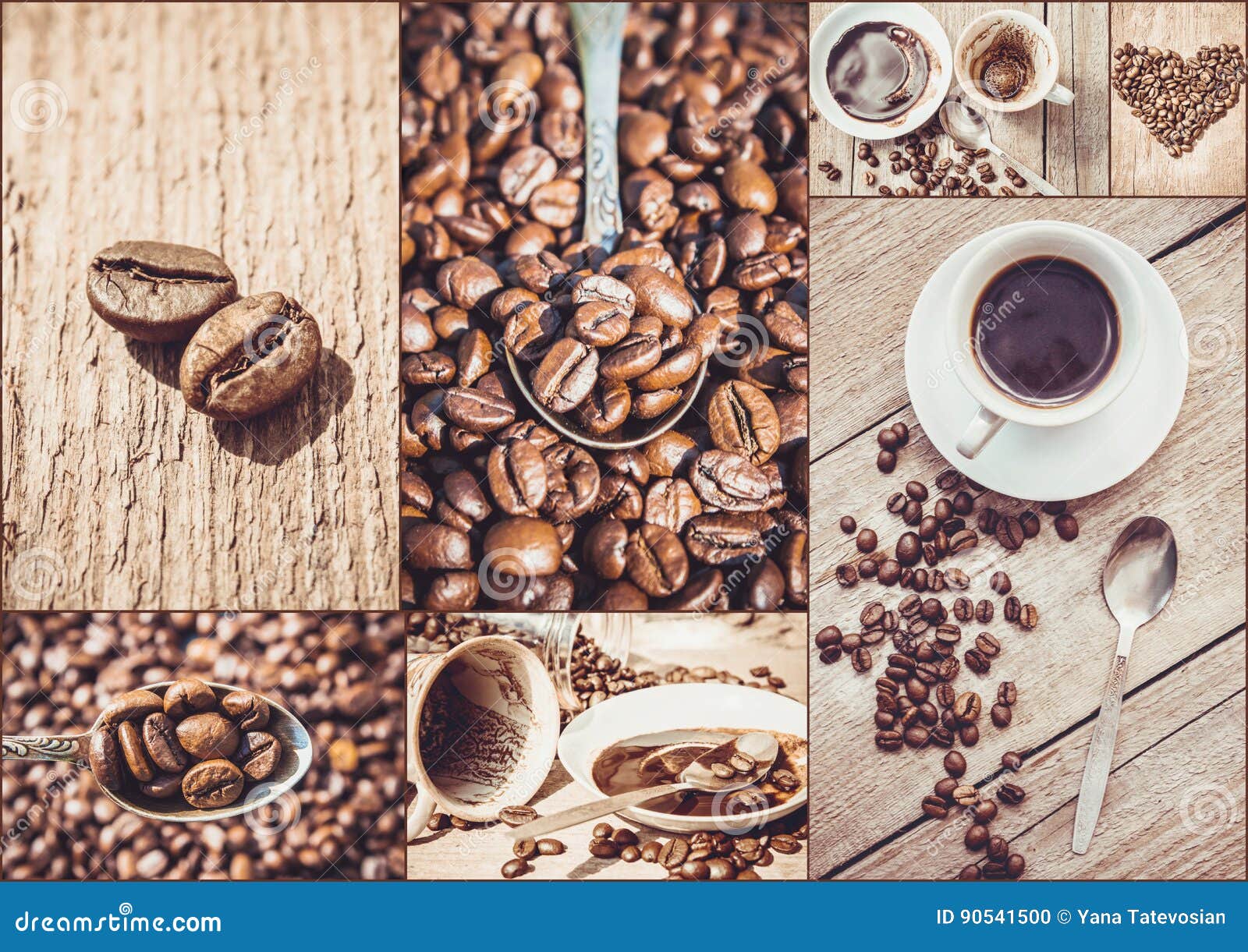 Collage of Coffee. a Lot of Pictures Stock Photo - Image of contrast ...