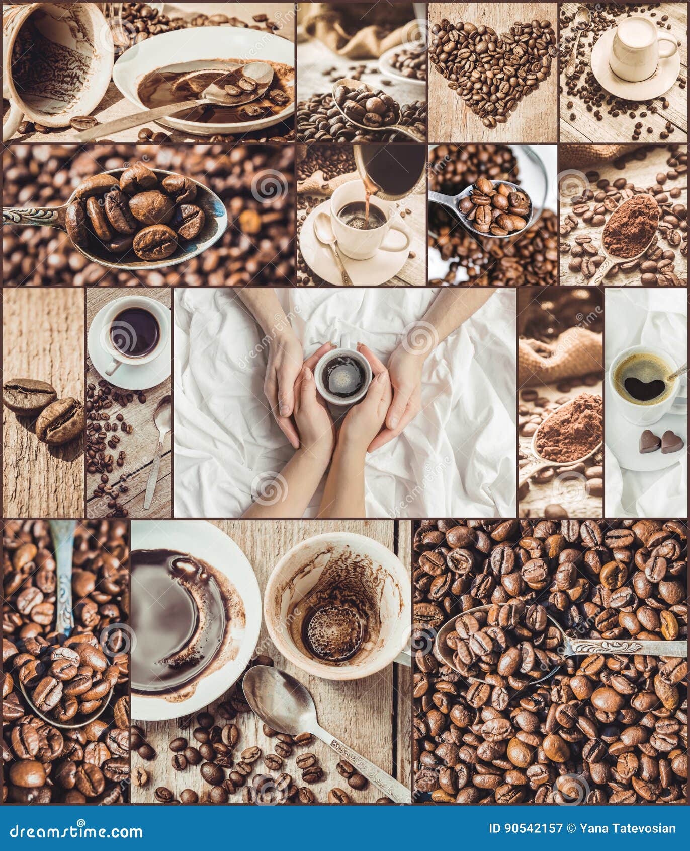 Collage of Coffee. a Lot of Pictures Stock Image - Image of lovers ...