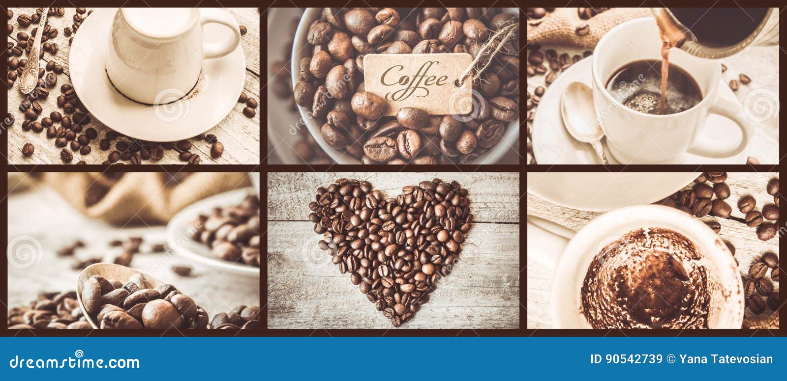 Collage of Coffee. a Lot of Pictures Stock Image - Image of oriental ...