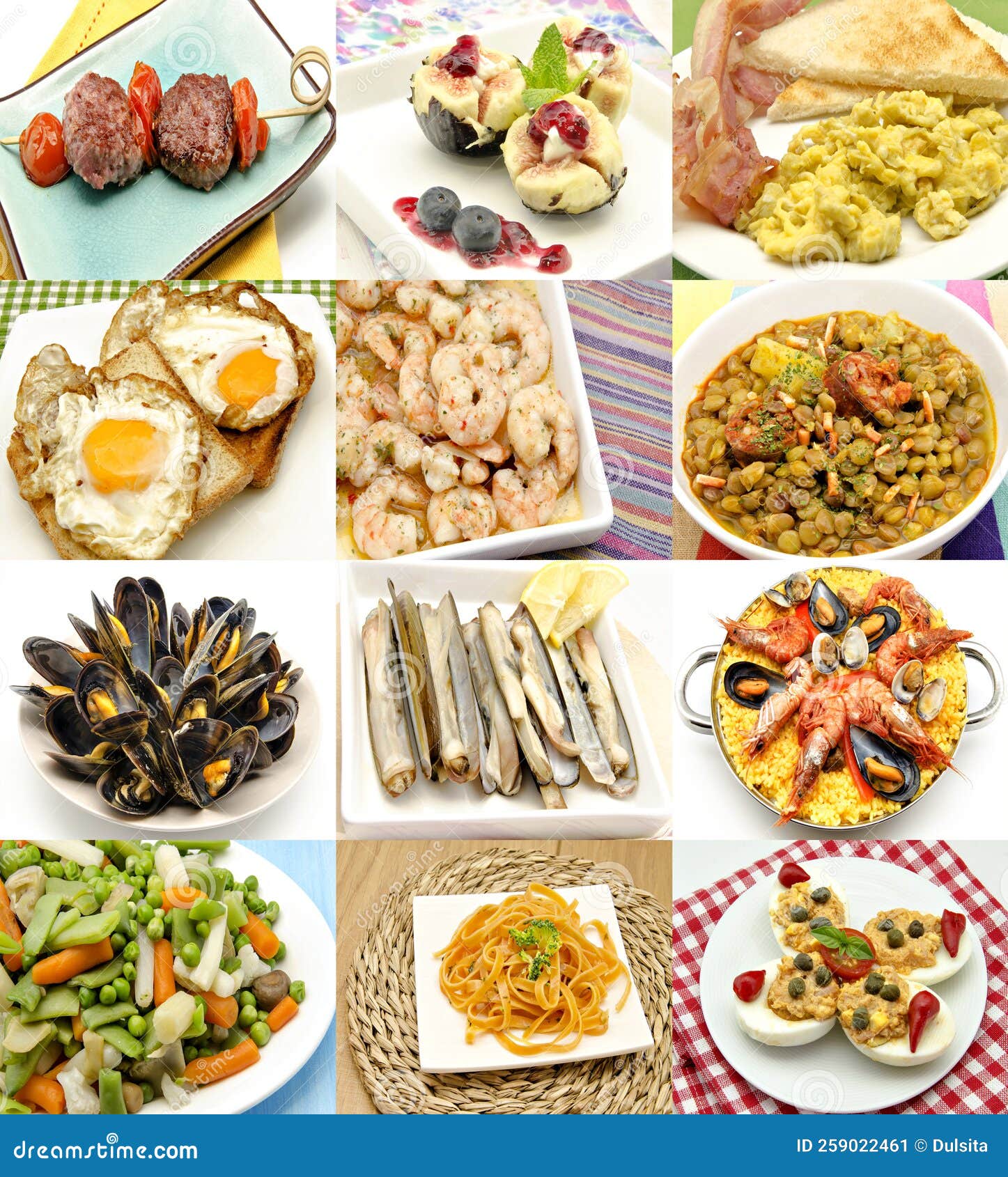 Collage food assortment stock image. Image of octopus - 259022461