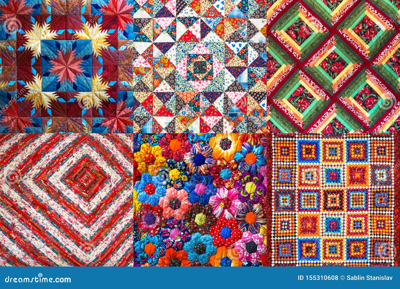 Collage with Color Abstract Background of Patchwork Sewing Technique ...