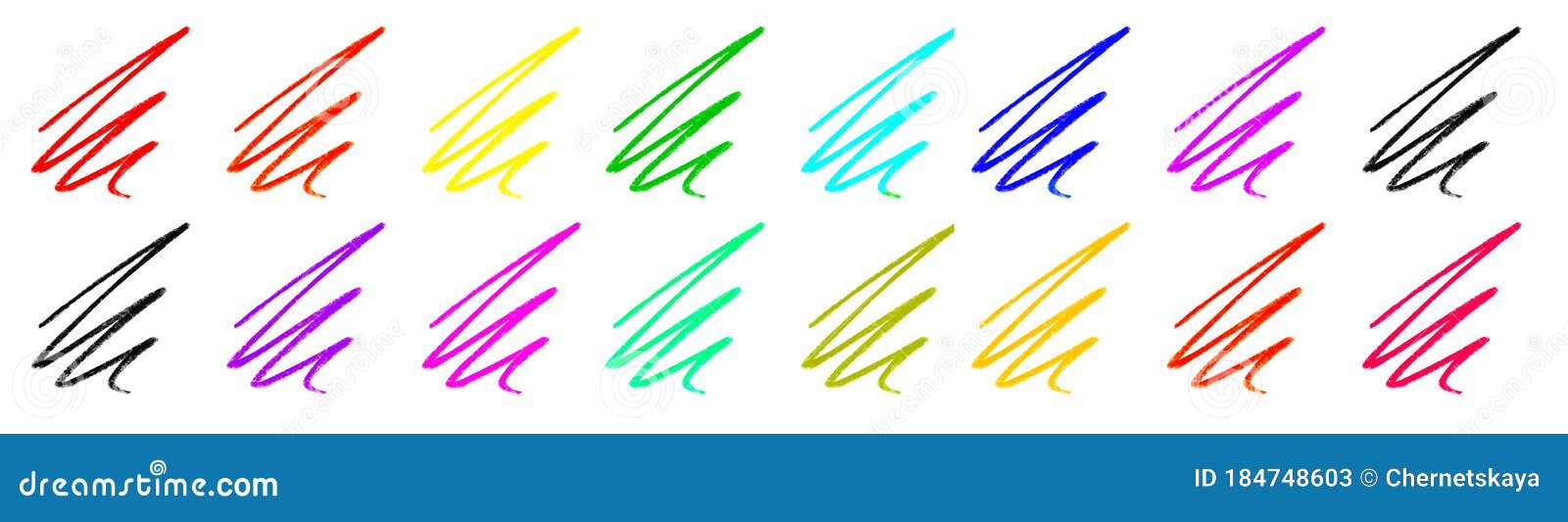 Collage of Color Drawn Pencil Scribbles on Background. Banner Design ...