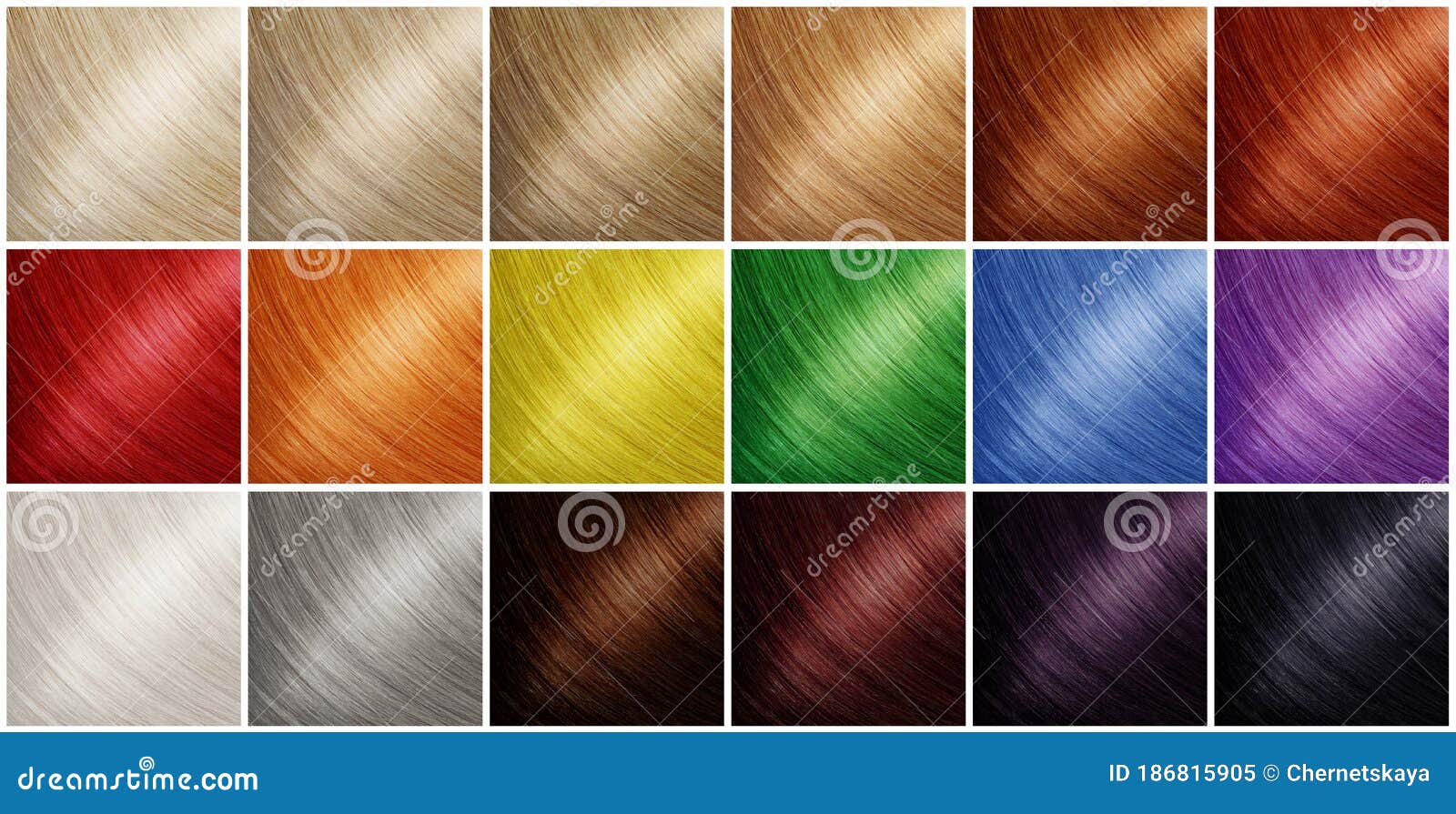 Collage with Color Hair Samples on Background. Banner Design Stock ...