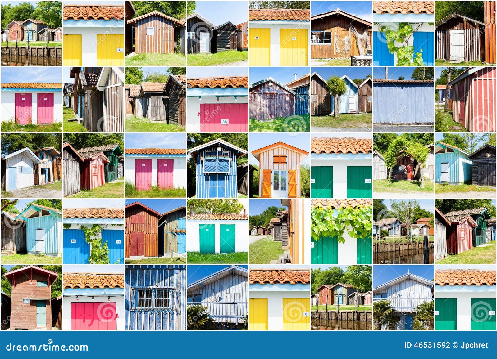 Collage of colored house stock photo. Image of collection - 46531592