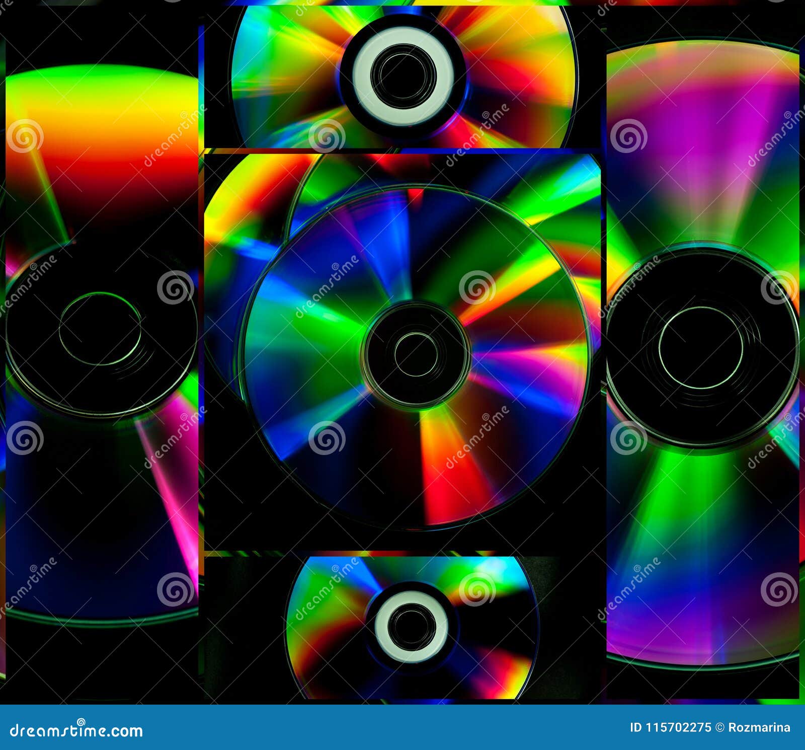 Collage CD and DVD Computer Disks Stock Image - Image of object ...
