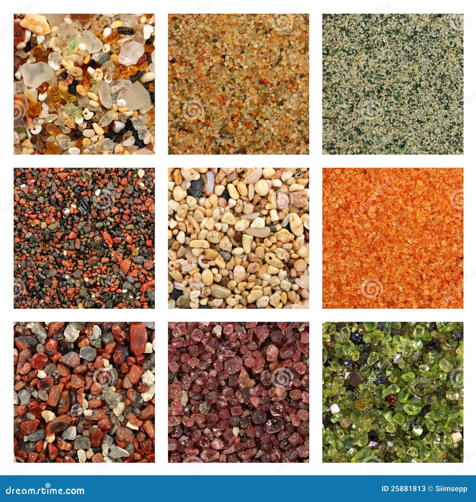 Collage of Colorful Sand Samples Stock Image - Image of garnet ...