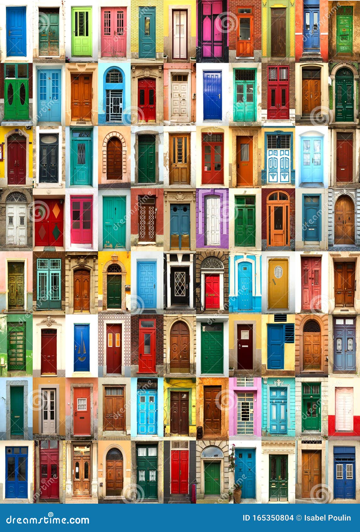 Collage of Colorful Doors in Vertical Stock Photo - Image of colorfulco ...