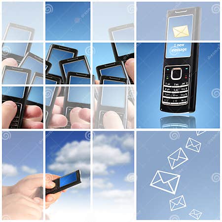Collage.Communication Concept Stock Image - Image of contact ...