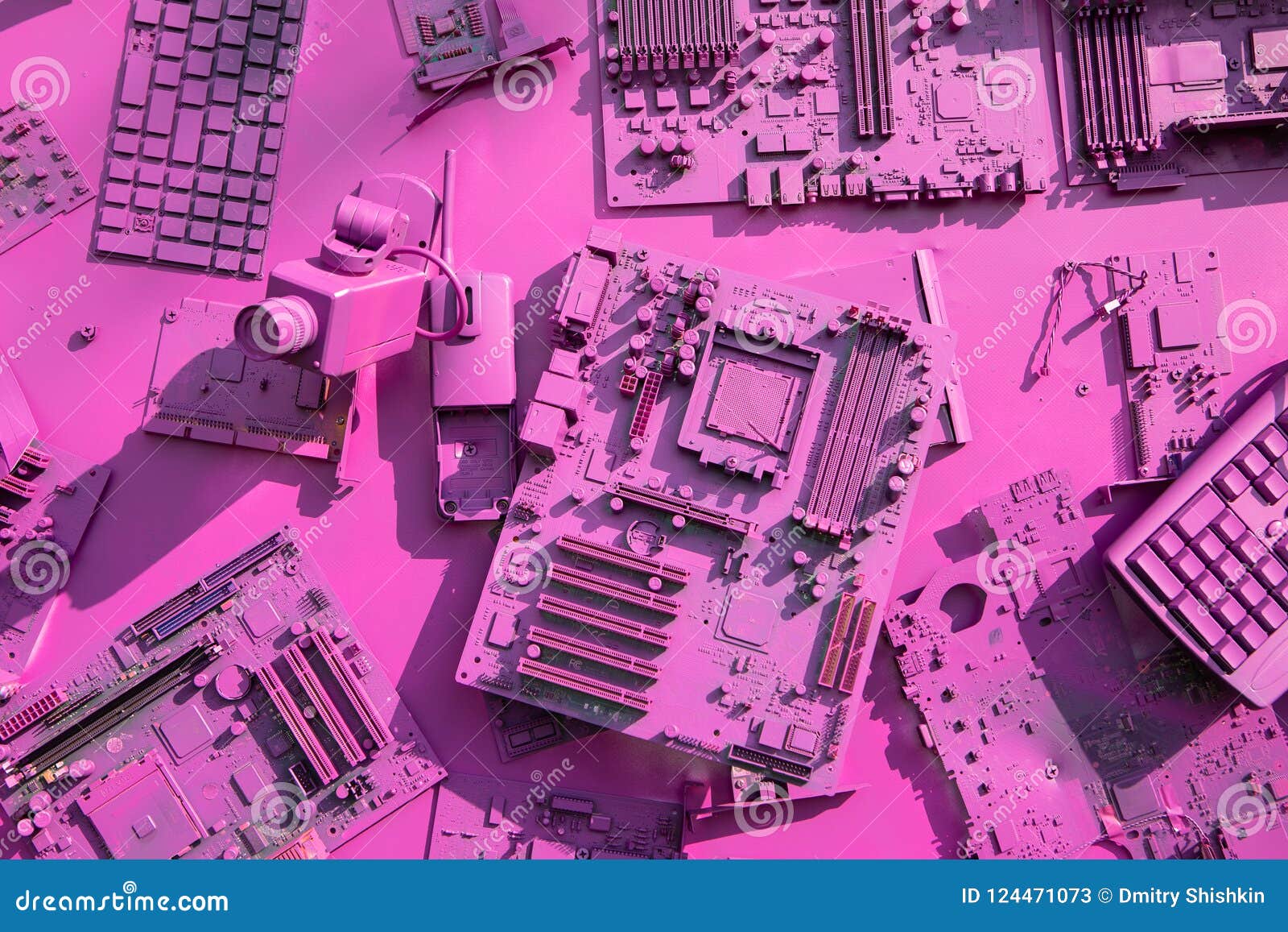 Collage of Computer Components Stock Image - Image of equipment ...
