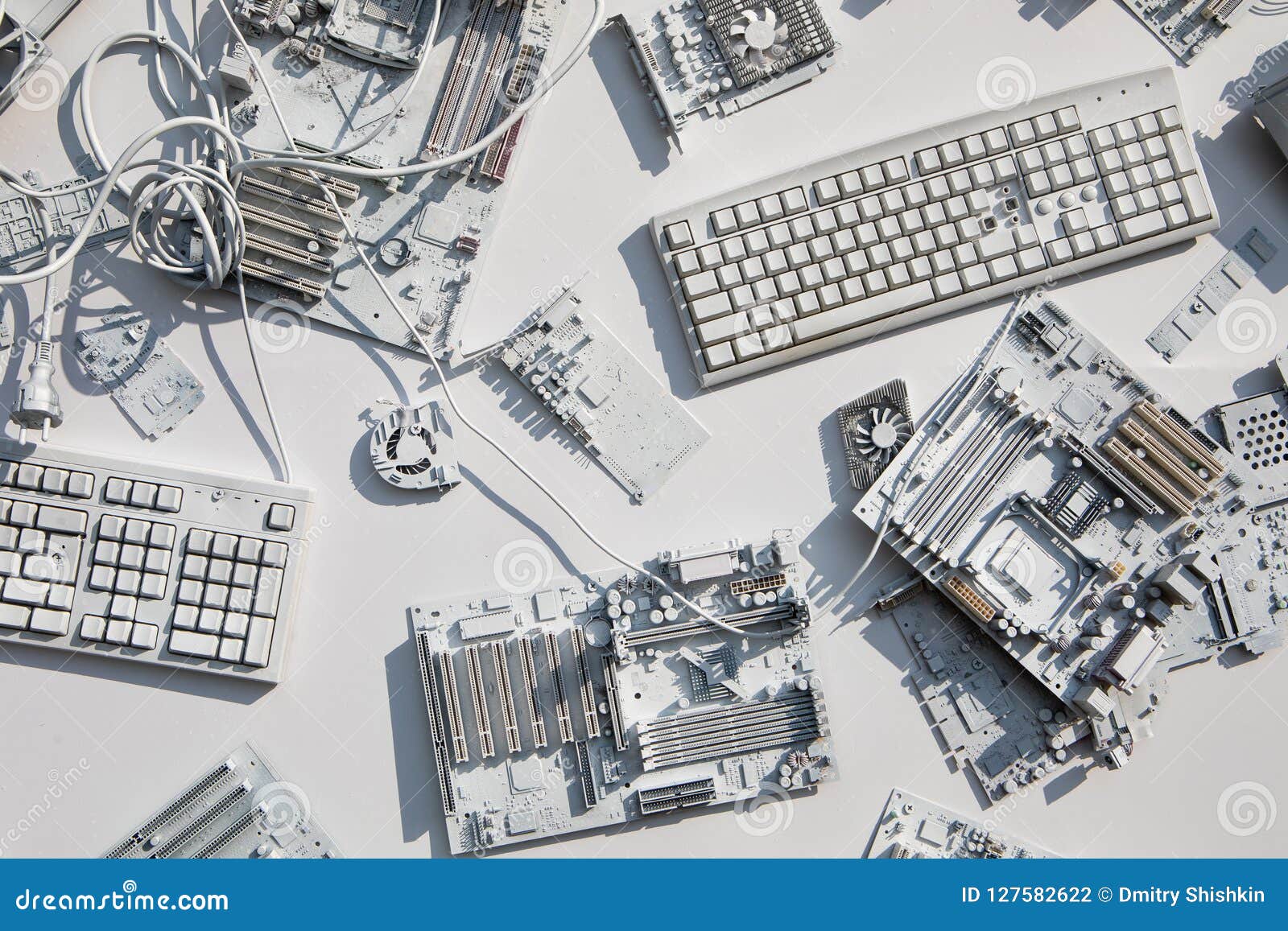 Collage of Computer Components Stock Photo - Image of chip, blue: 127582622