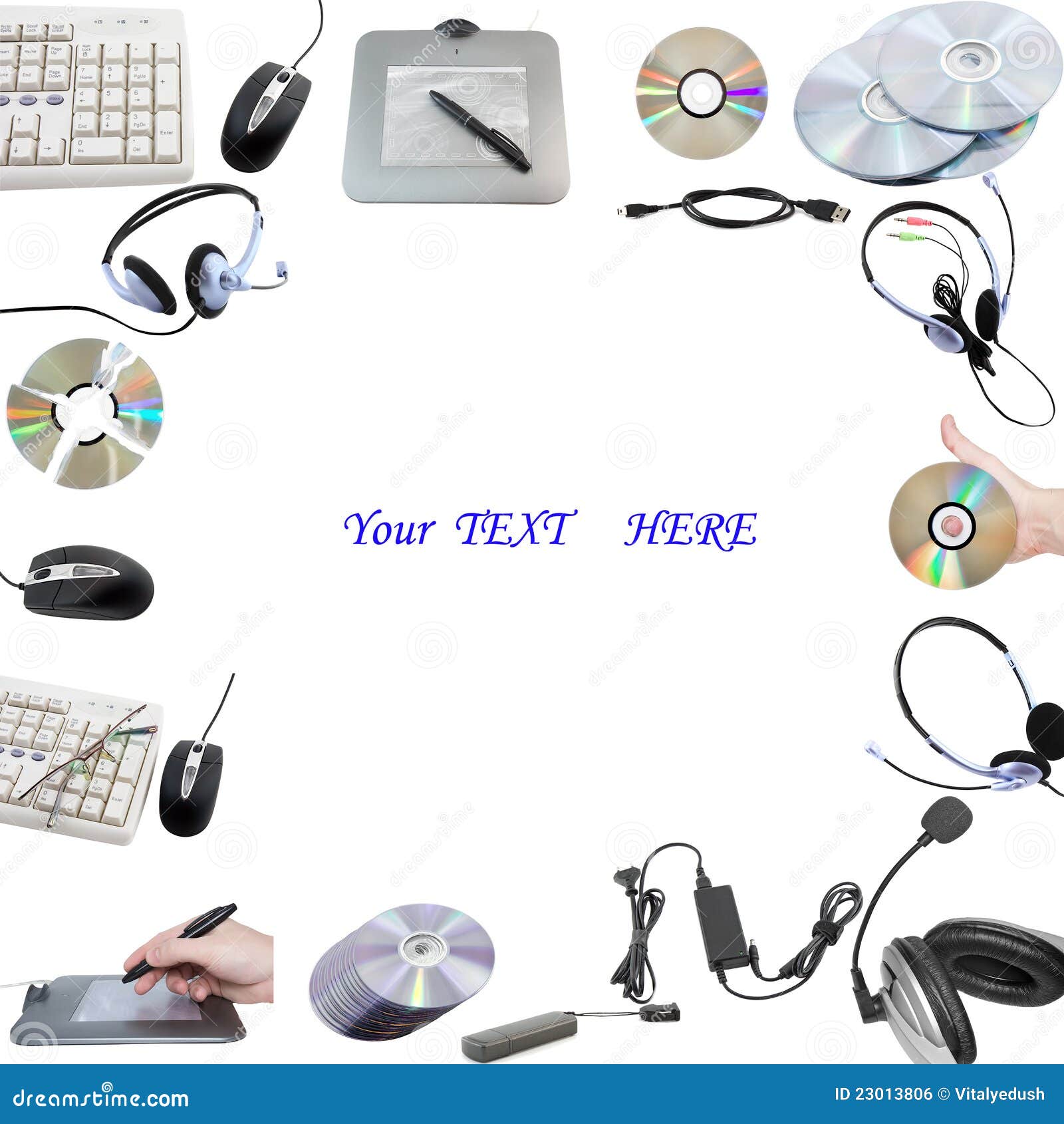 Collage of Computers Devices. Stock Illustration - Illustration of ...