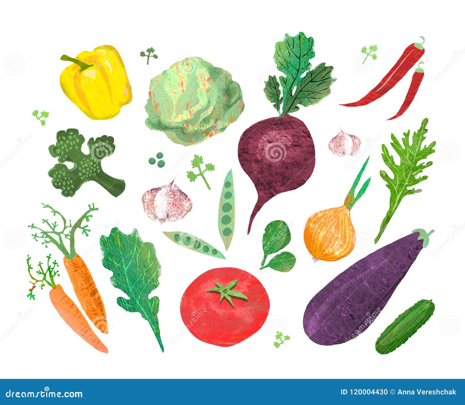 Collage Con El Ejemplo De Verduras Stock de ilustración - Ilustración ...