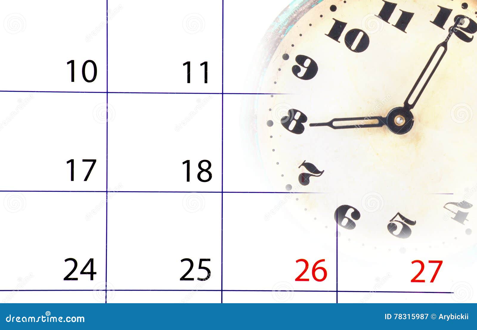 Collage Con El Reloj Y El Calendario Imagen de archivo - Imagen de ...