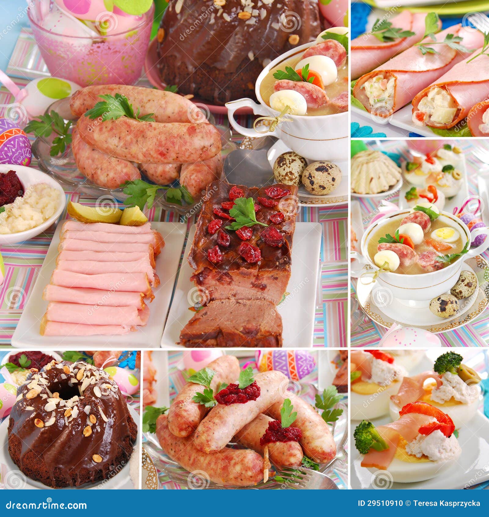 Collage Con I Piatti Polacchi Tradizionali Di Pasqua Fotografia Stock ...