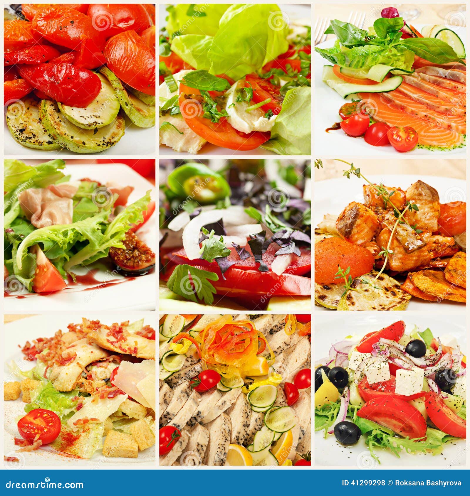 Collage con las comidas foto de archivo. Imagen de almuerzo - 41299298