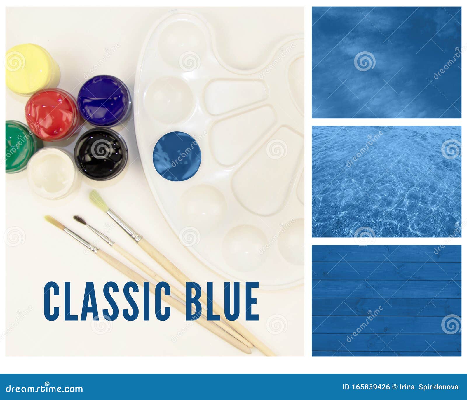 Collage Con Una Textura Azul Dedicada Al Azul Foto editorial - Imagen ...