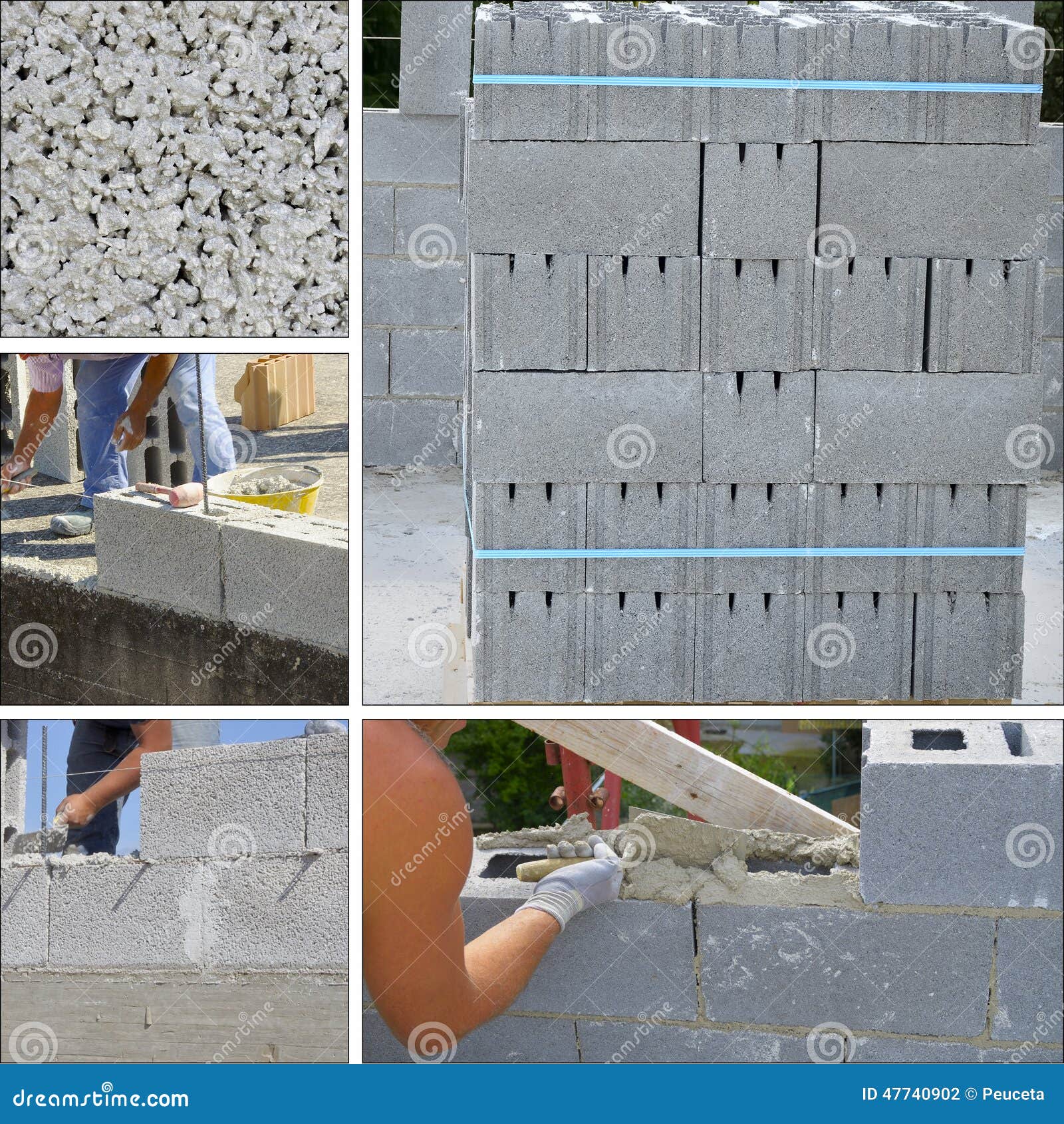 Collage Concrete Brick Wall Stock Photo - Image of site, architecture ...