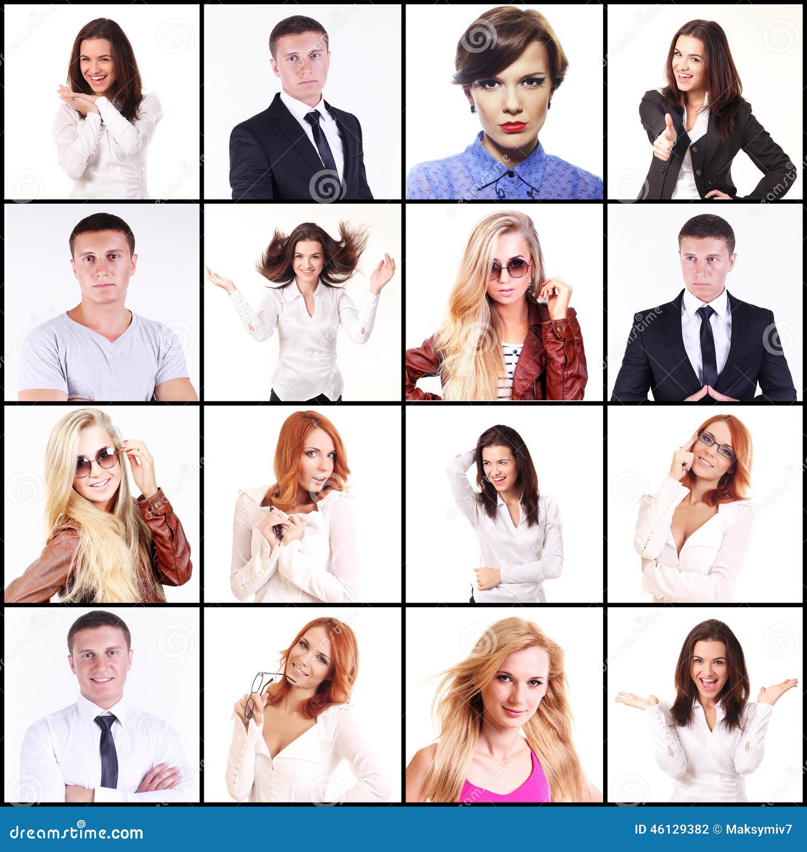 Collage of Confident Employees Looking at Camera Stock Photo - Image of ...